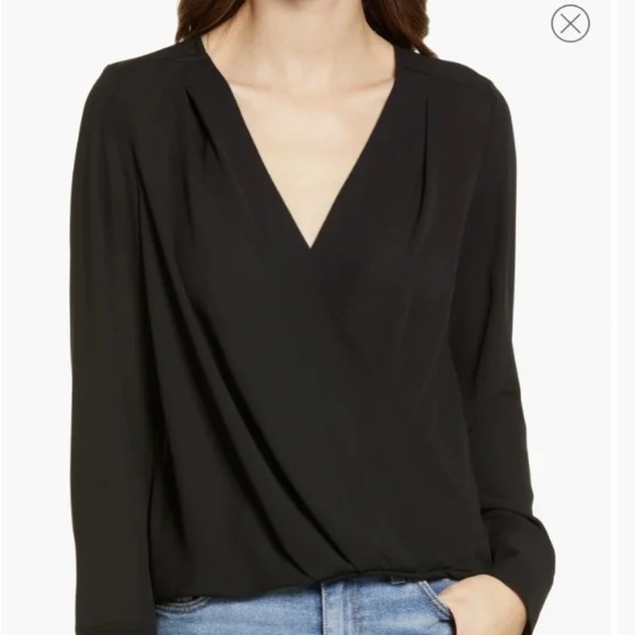 Halogen | Tops | Halogenblack Cross Front Blousesize X | Poshmark